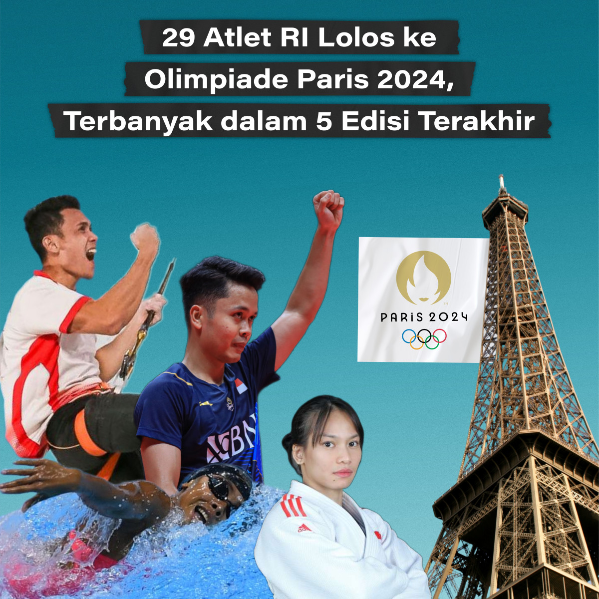 29 Atlet Indonesia Lolos ke Olimpiade Paris 2024, Terbanyak dalam 5 Edisi Terakhir - GoodStats