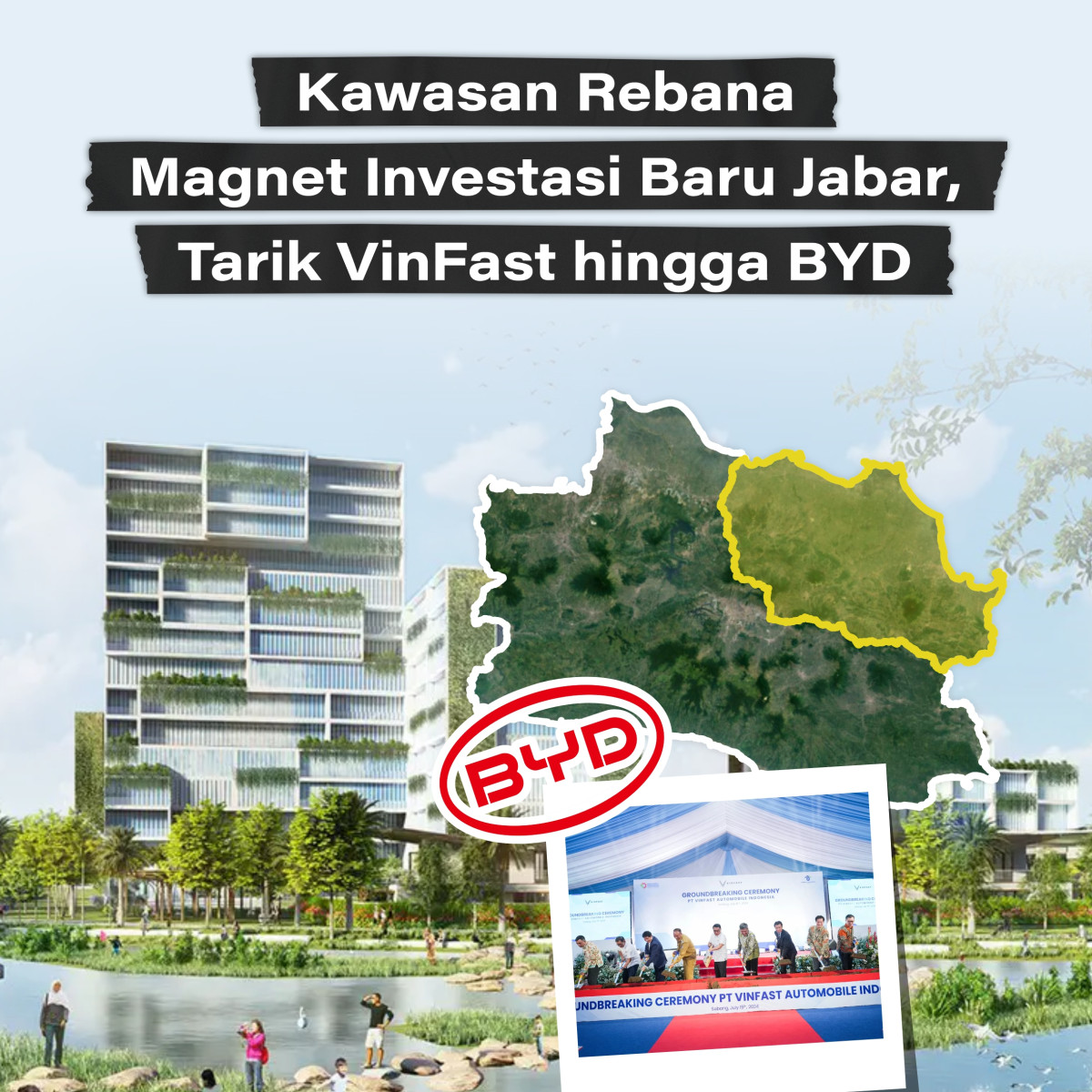 Kawasan Rebana Magnet Investasi Baru Jabar, Tarik VinFast hingga BYD - GoodStats