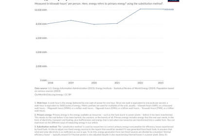 Energy use per person in Indonesia 2018-2023 - GoodStats